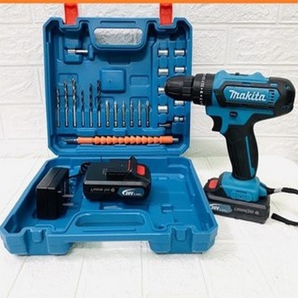 Máy khoan pin 36V Makita 3 chức năng có búa - Tặng kèm 24 chi tiết gồm các mũi khoan